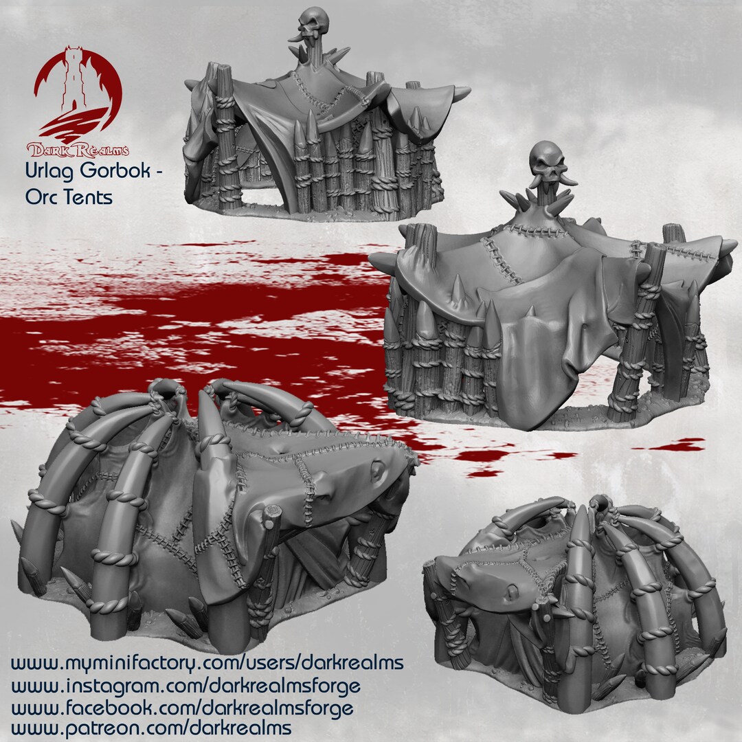 Urlag Orc Tents 2pcs / Fantasy / Dnd / D&D / LOTR/ Pathfinder / Terrain ...