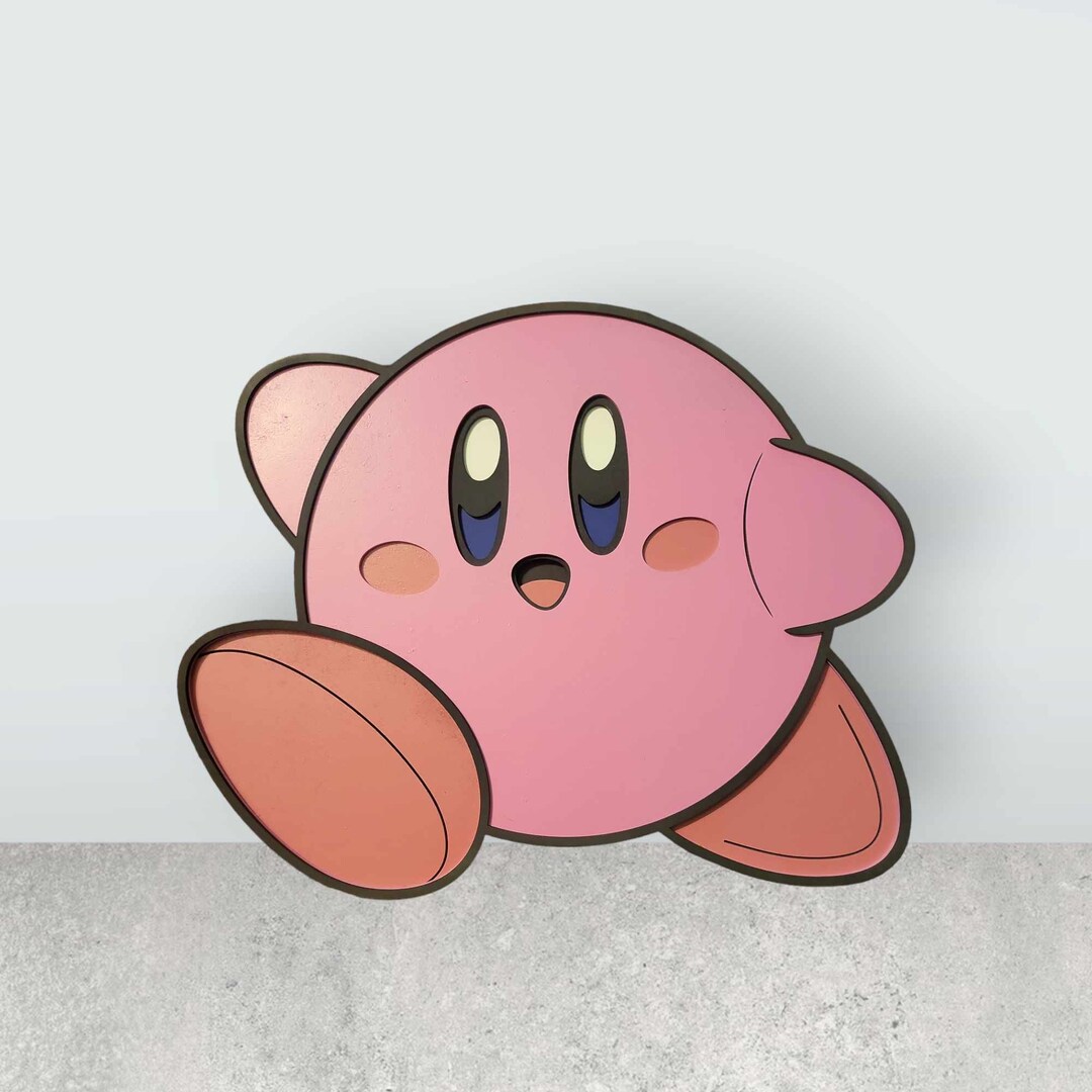 Kirby Wall Art // Wooden // Multi Layered // Painted // Nintendo - Etsy