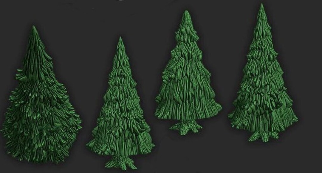5x Pine Tree's / Dnd / D&D / Pathfinder / Terrain / Wilds of Wintertide ...