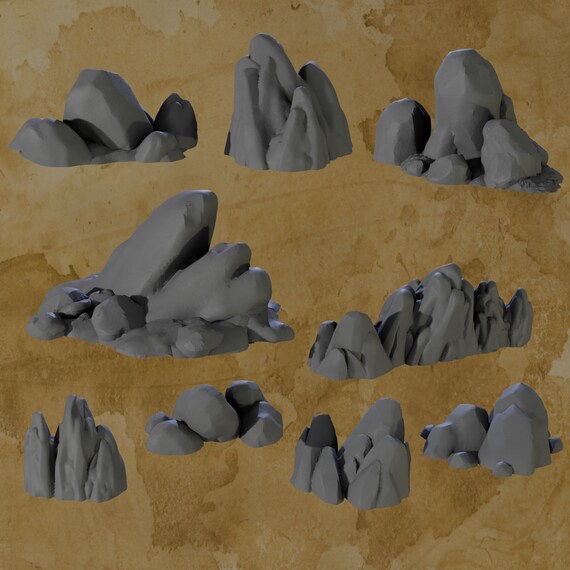 Rocks 11pcs / Fantasy / Dnd / D&D / Pathfinder / Terrain / | Etsy