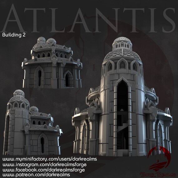 Atlantis Game Set Large Builds 32mm Scale Toys & Games Role Playing ...