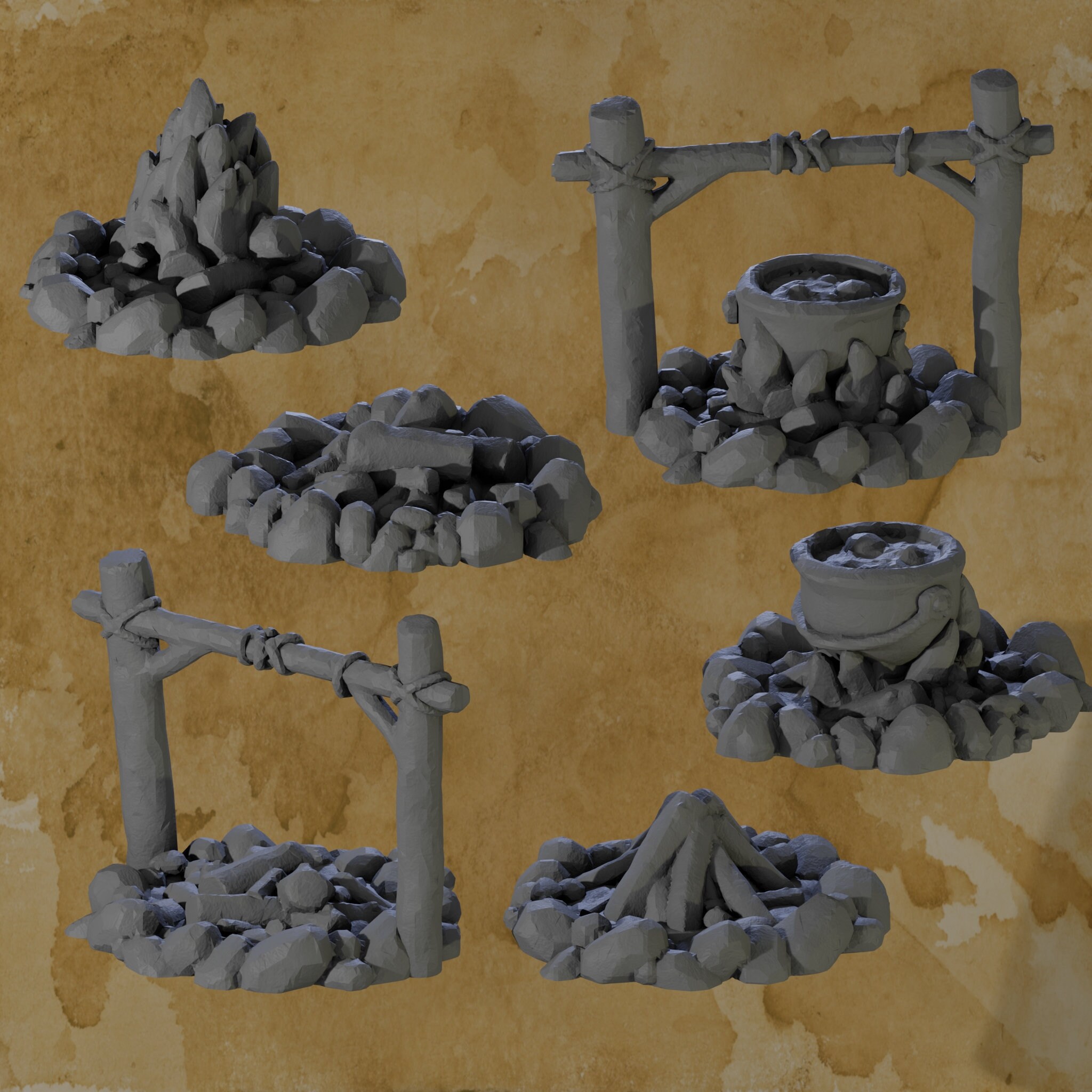 Campsite Kit 15pcs / Fantasy / Dnd / D&D / Pathfinder / | Etsy