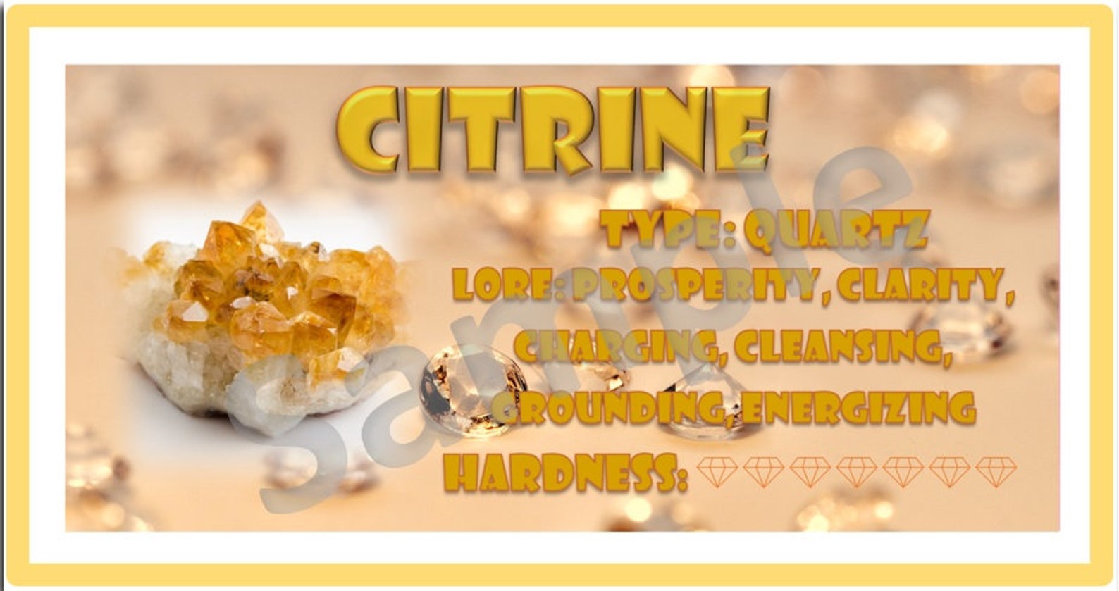 Cute Fun Printable Citrine ID Card - Print Multiples for Gifts, Shops ...