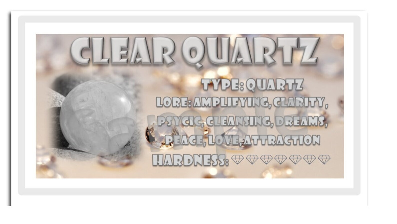 Cute Fun Printable Clear Quartz ID Card - Print Multiples for Gifts ...