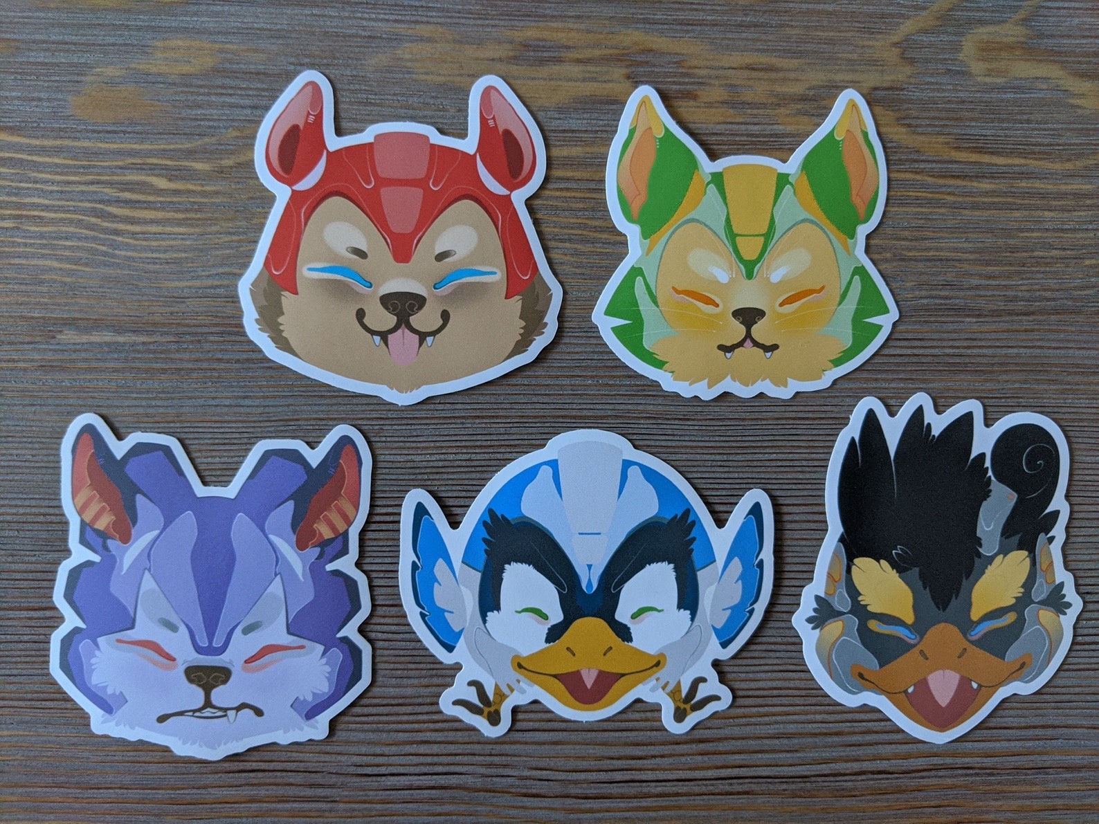 Mega Man - Full Set of 5 Animal Friends Vinyl Stickers ; 7cm X 7cm ...