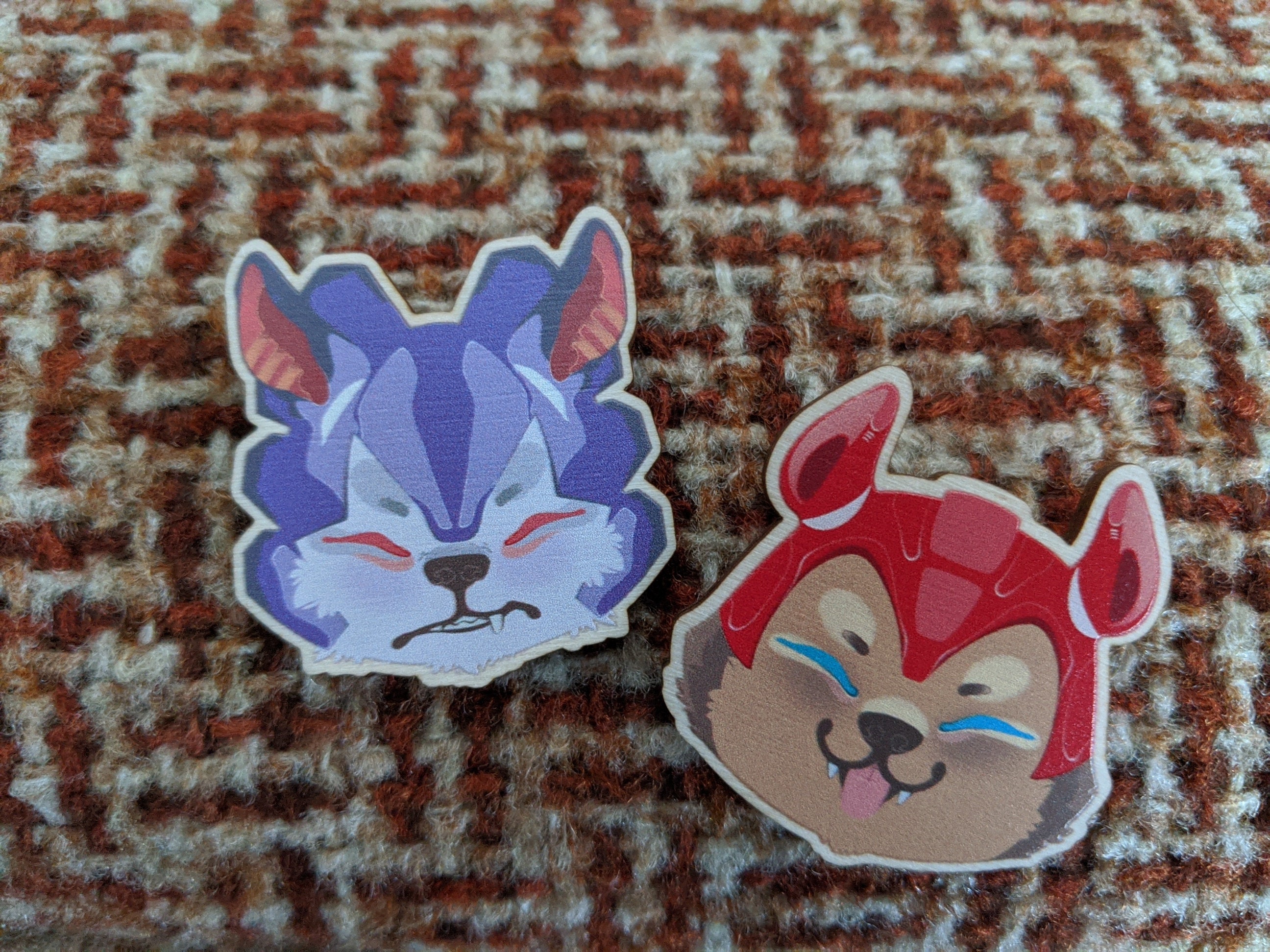 Mega Man - Rush & Treble 1.5" Wooden Pin Badges - Etsy