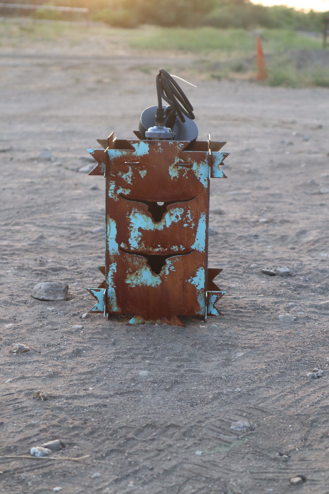 Longhorn Turquoise/rust Pendant Light - Etsy
