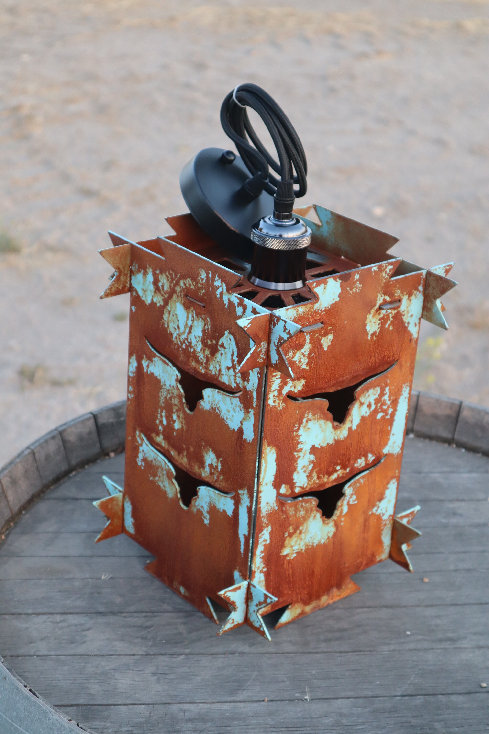 Longhorn Turquoise/rust Pendant Light - Etsy