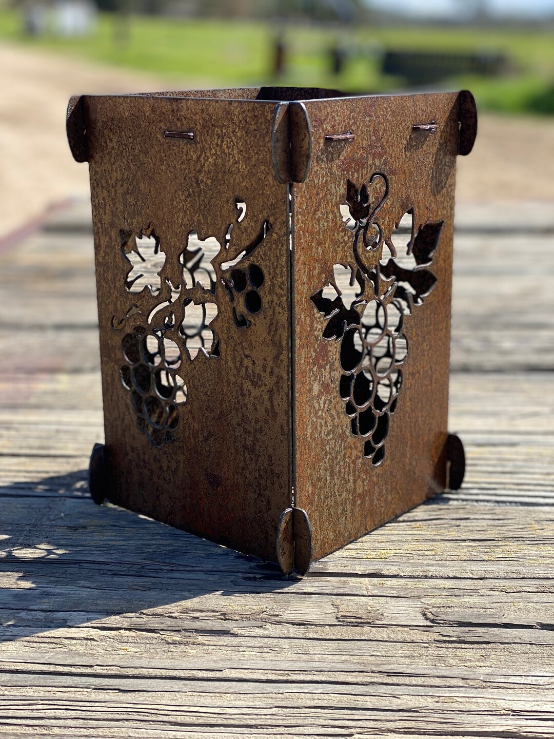 Grape & Vine Rust Pendant Light - Etsy