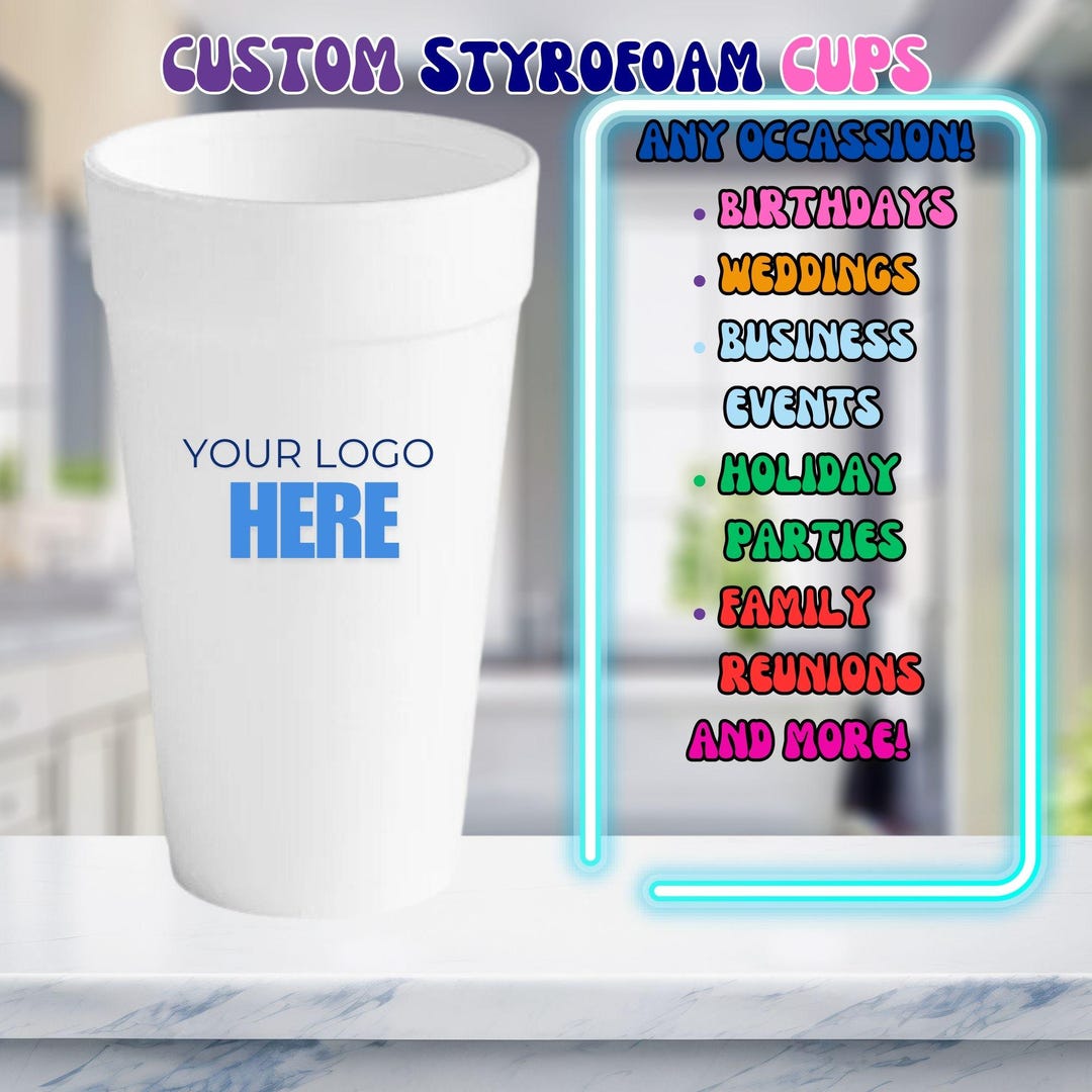Custom Styrofoam Cups - Etsy