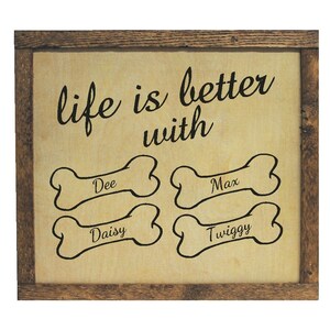Wood Sign, Life is Better With your Dogs Name. Laser Etched Dog Sign ...