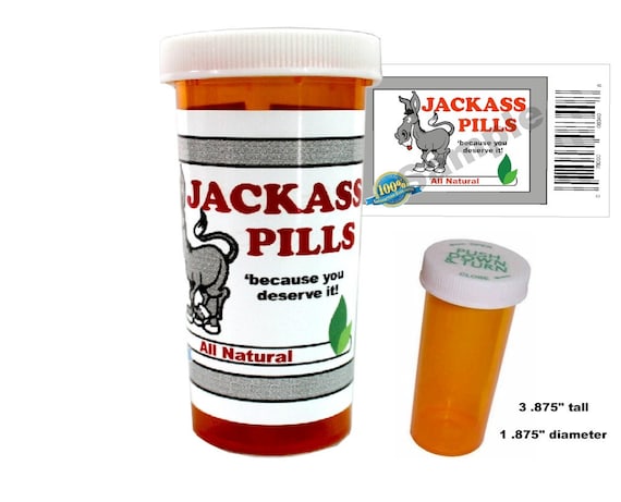 Jackass Pill All Natural Jackass Prescription Bottle - Etsy