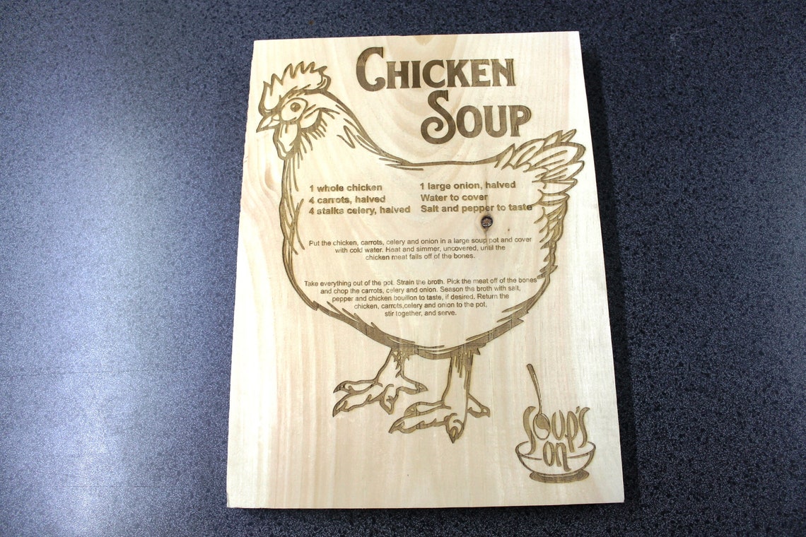 Chicken Soup Recipe Sign Solid Wood Kitchen Sign - Etsy