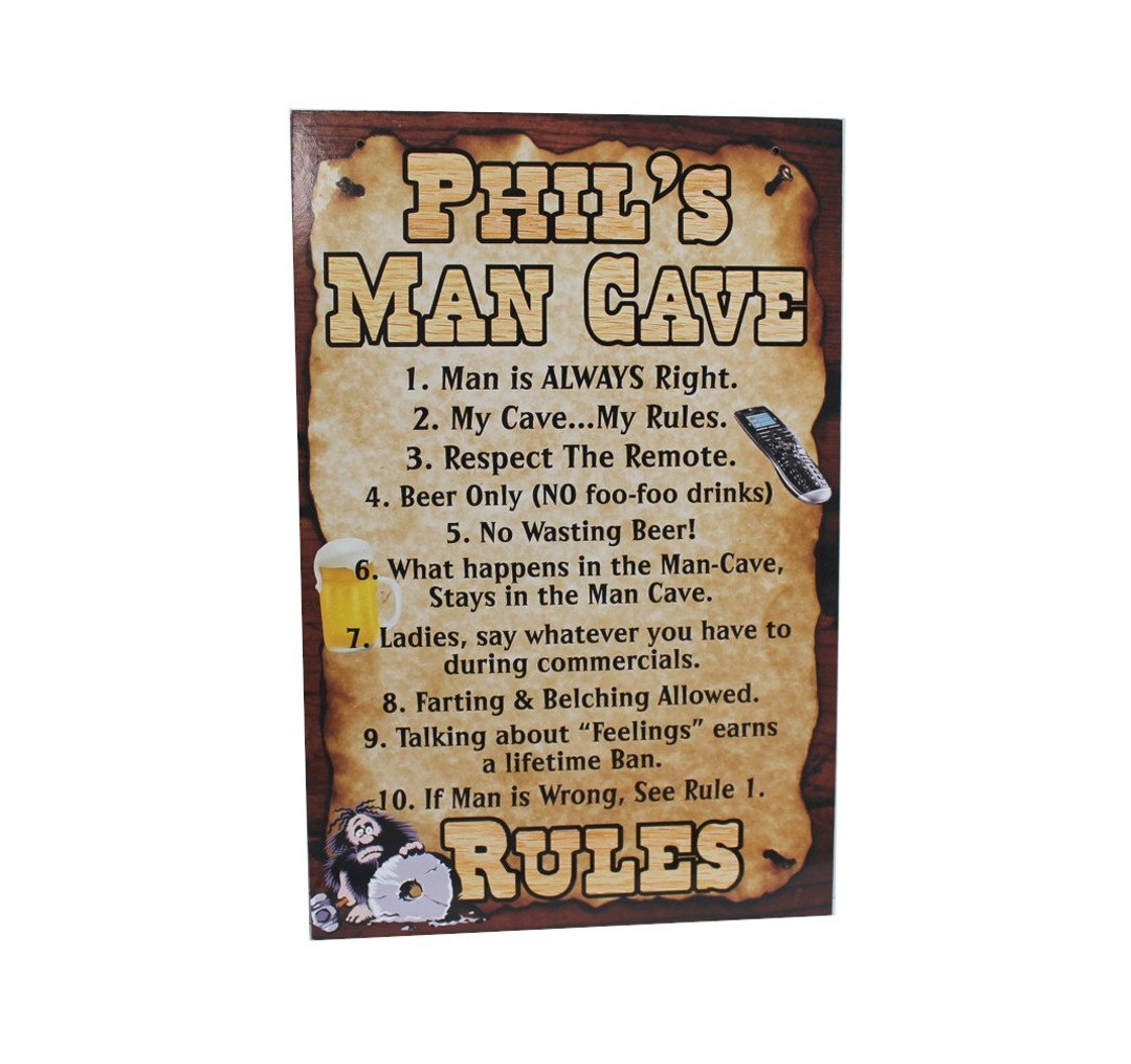Man Cave Rules Sign Personalized - Etsy