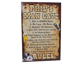 Printable Man Cave Rules Sign, Bar Wall Art Digital Download, Man Cave ...