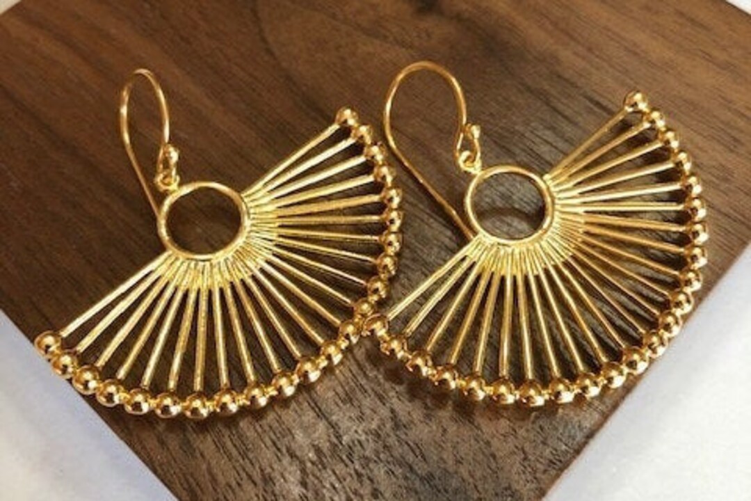 Mandarin 18k Gold Earrings | Statement Earrings | Dangle Earring | Gold ...