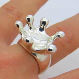 Silver Statement Ring, Splash Ring, Water Drop Ring, Ring for Women's ...
