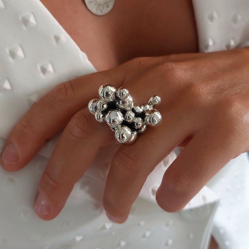 Modern Silver Ring - Etsy