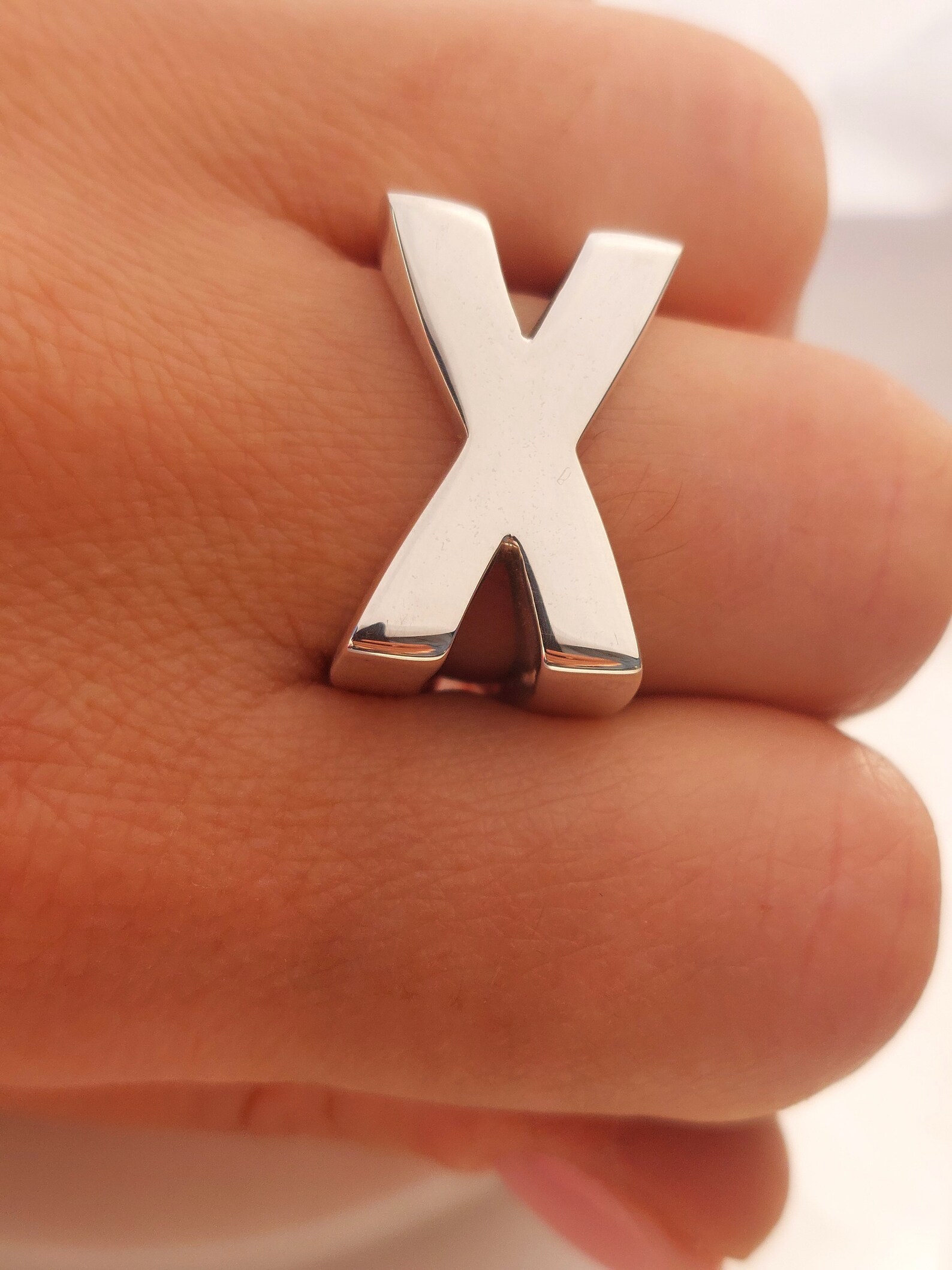 X Silver Ring Chunky Silver Ring Sterling Silver Geometric - Etsy