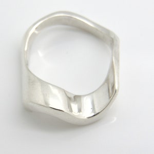 Silver Wavy Ring, S Ring, Sterling Silver, Wavy Statement Ring, Zig Zag ...