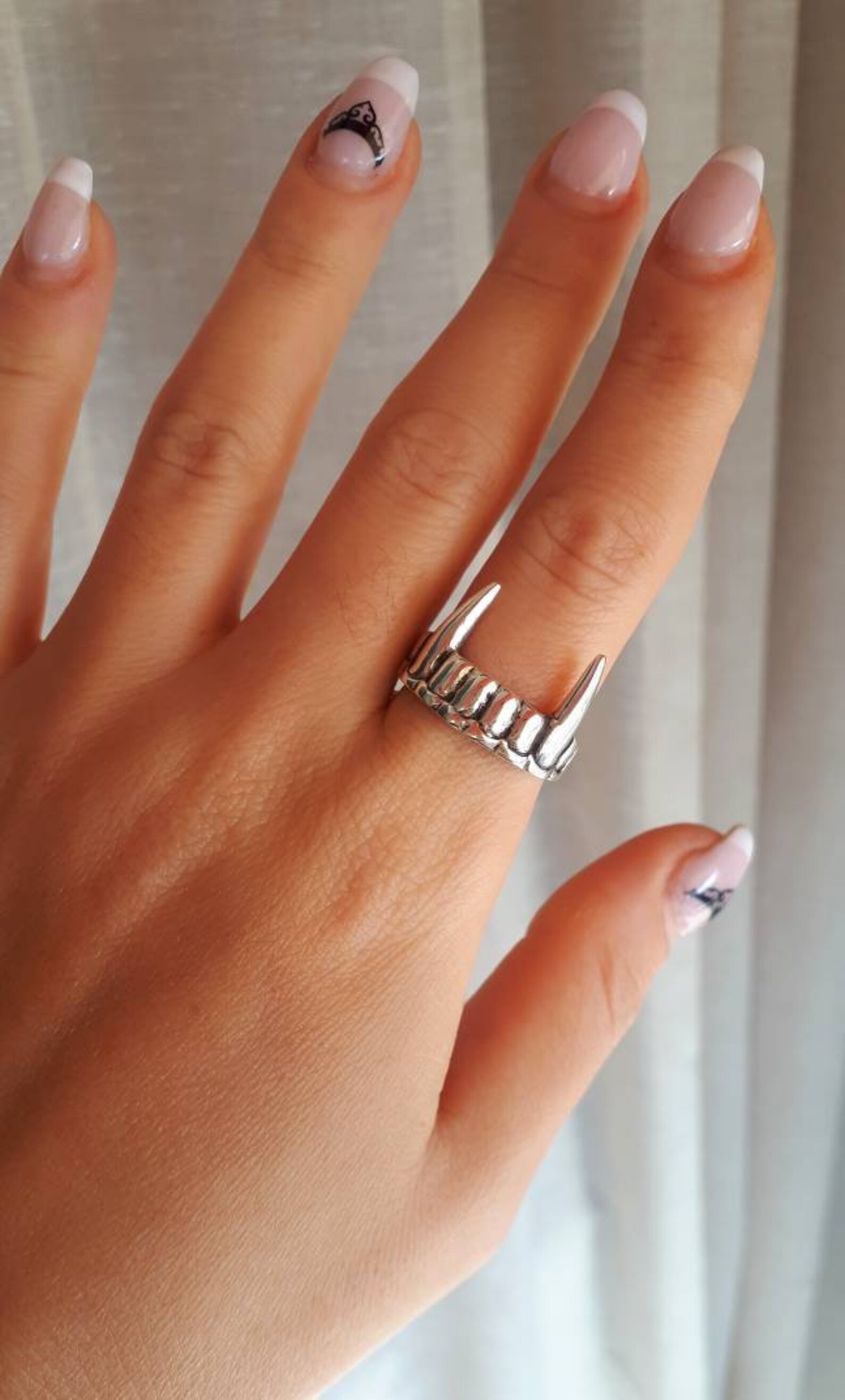 Vampire Ring, Dracula Ring, Vampire Teeth Ring, Silver Teeth Ring, Wolf ...