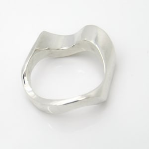 Silver Wavy Ring, S Ring, Sterling Silver, Wavy Statement Ring, Zig Zag ...