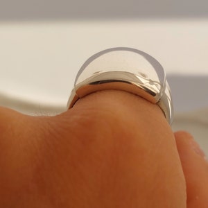Wide Silver Ring, Statement Ring, Sterling Silver, Wide Dome Ring, Wide Band Ring, Modernist ...