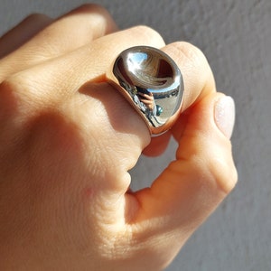 Silver Dome Ring, Chunky Dome Ring, Statement Dome Ring, Sterling ...