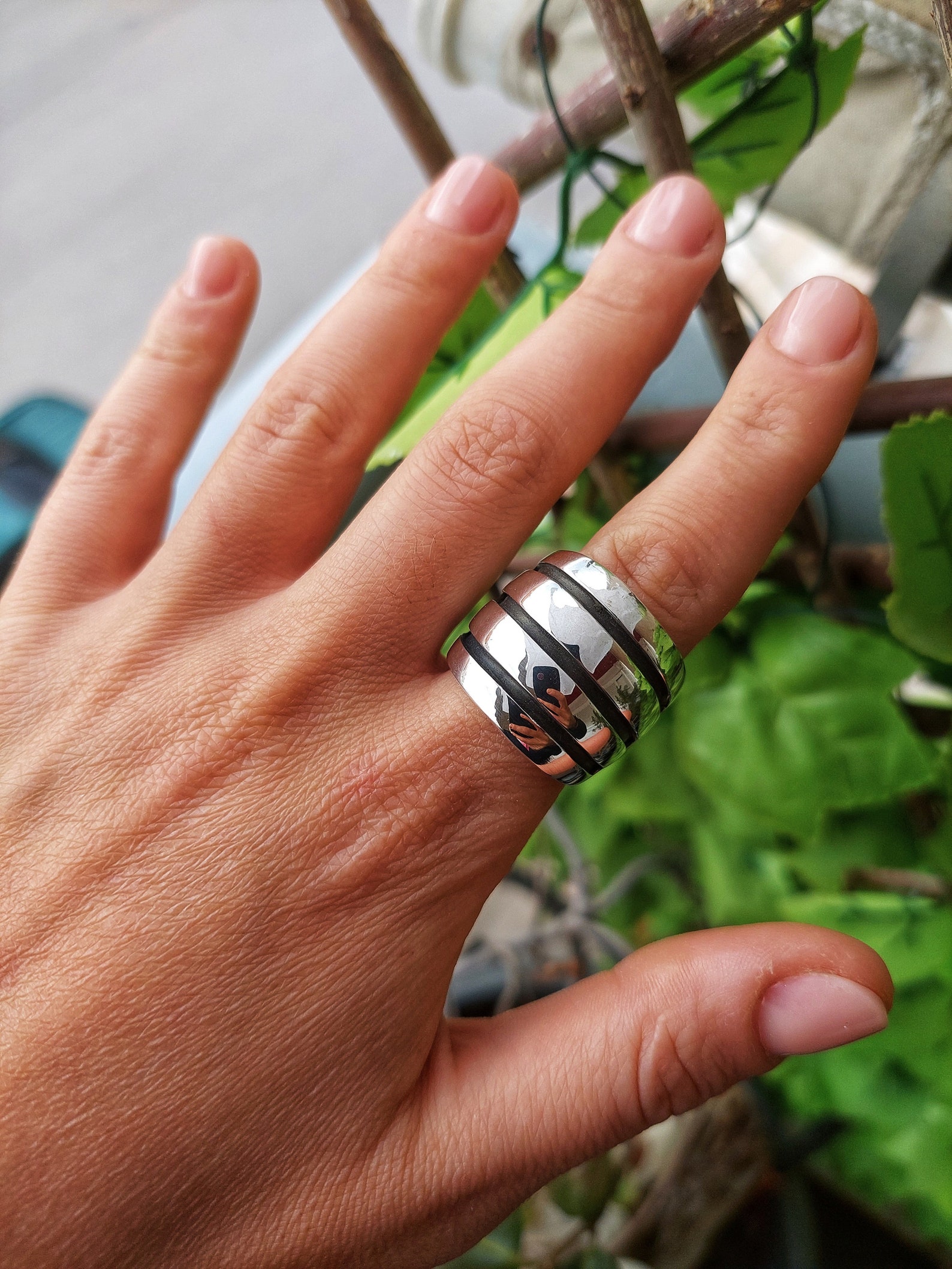 Large Statement Ring Wide Silver Ring Solid Sterling Silver - Etsy