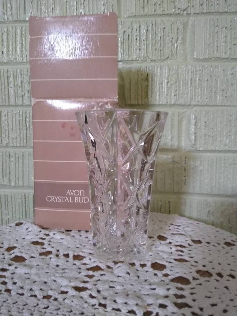 Vases Home Décor Vintage 1987 Avon Crystal Flower Bud Vase-Vintage ...