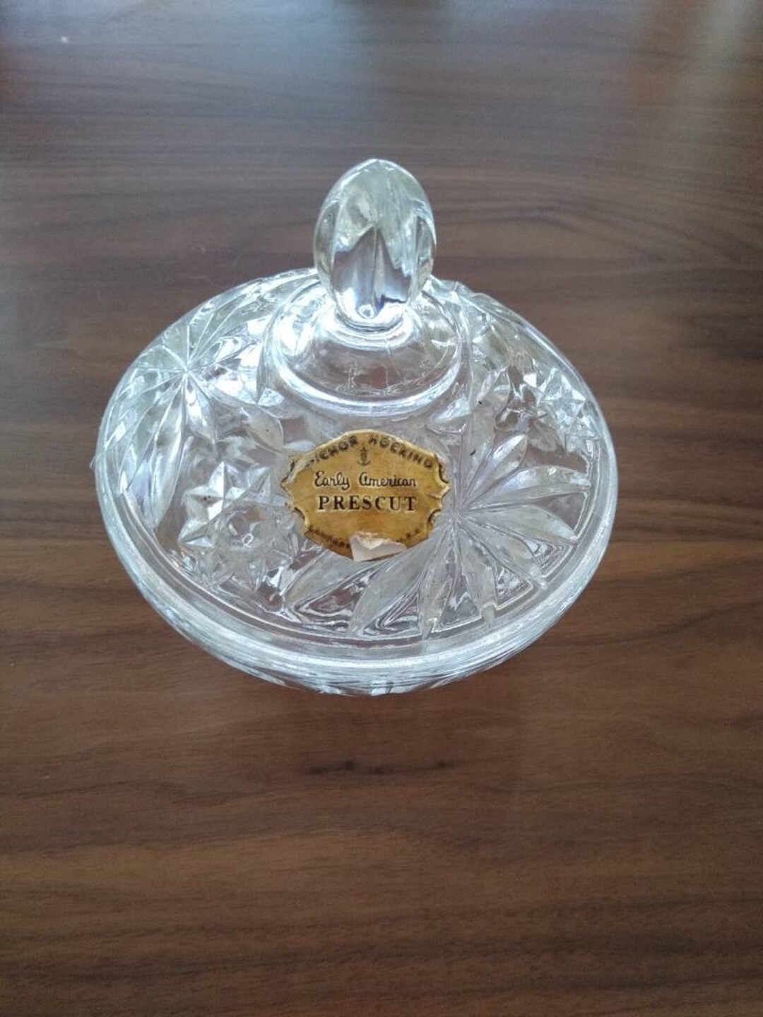 Vintage 1960s Anchor Hocking EAPC Covered Star of David Candy Dish With ...