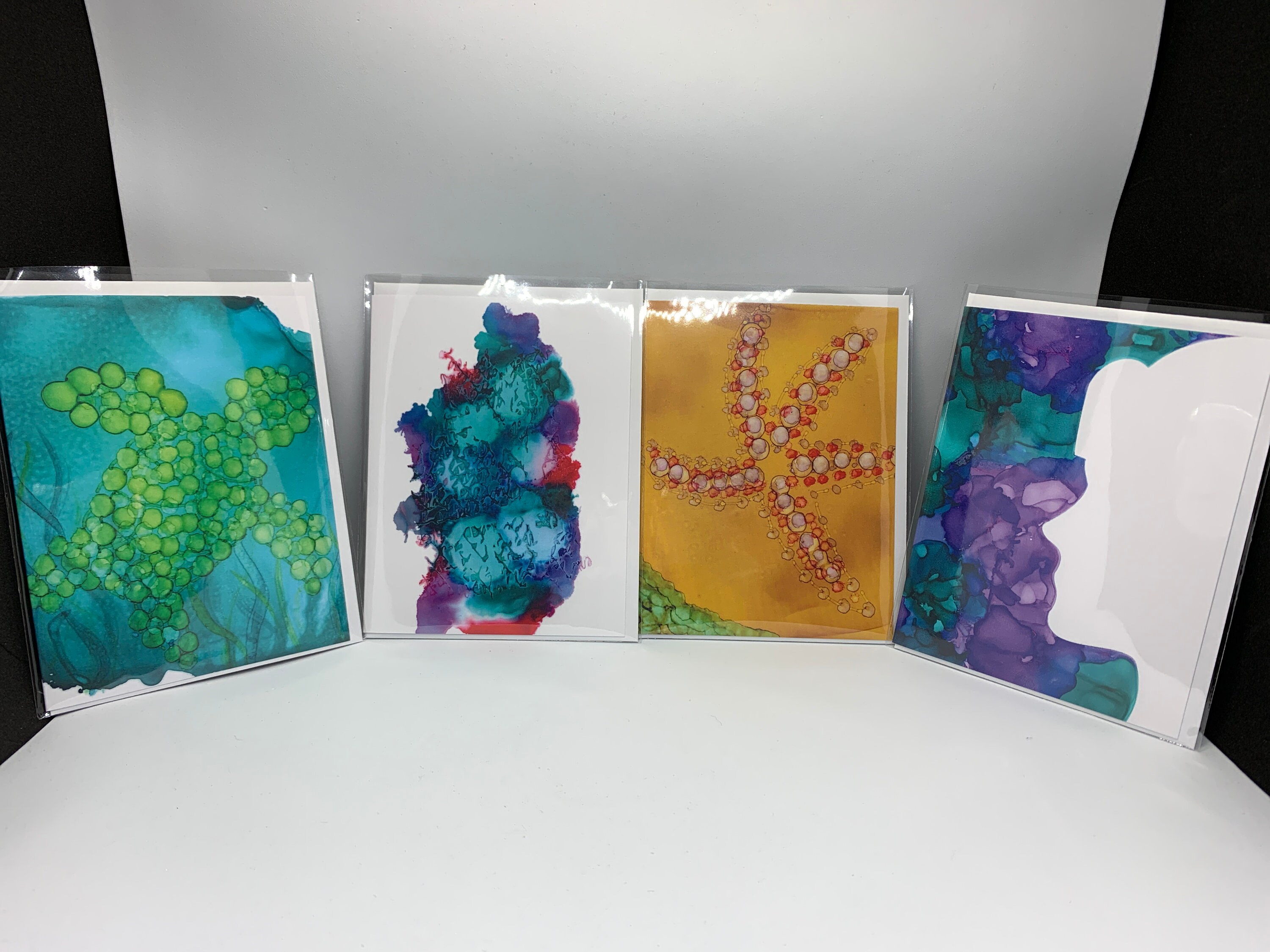 Alcohol ink art notecards set | Etsy