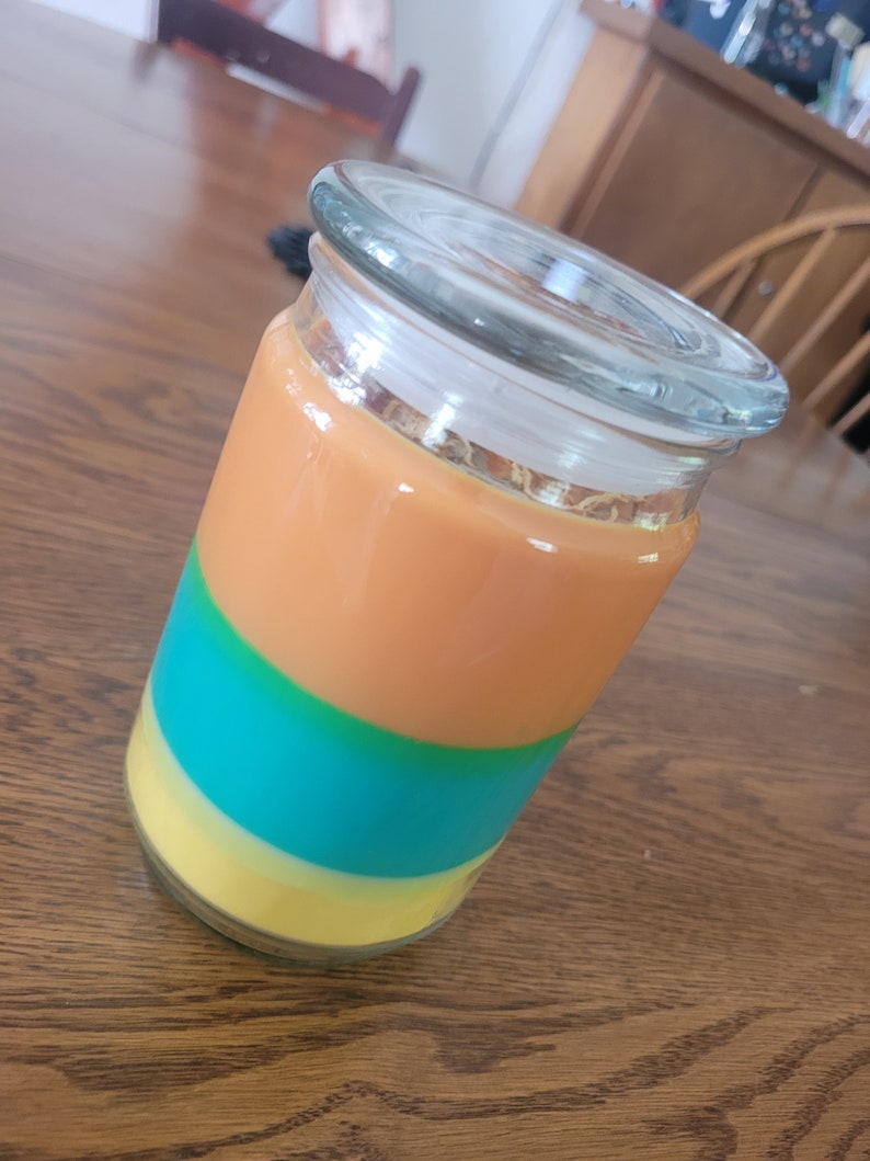 Colorful Spring Layered Candle Fresh Scents, Ylang Ylang, Lemongrass ...