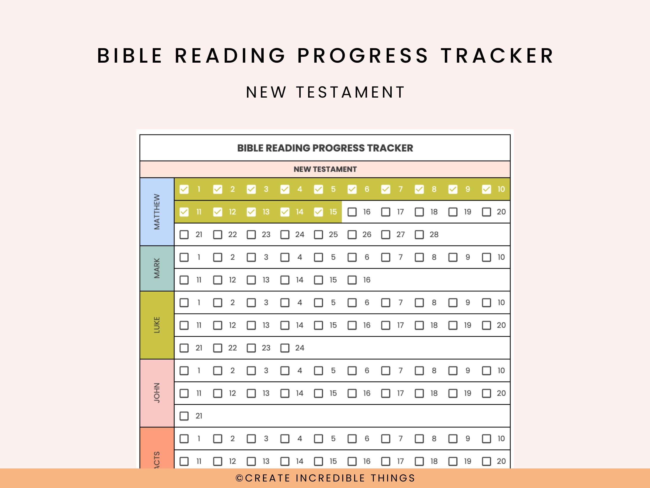 New Testament Bible Reading Progress Tracker Interactive Sheet OR ...