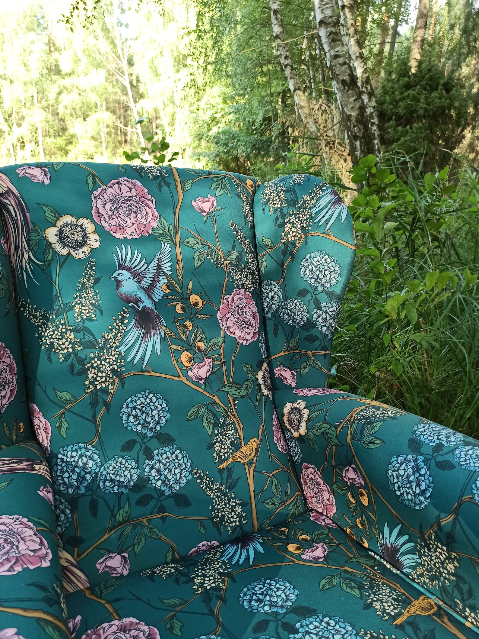 Printed Velour Velvet FR Velvet Upholstery Fabric Birds of - Etsy