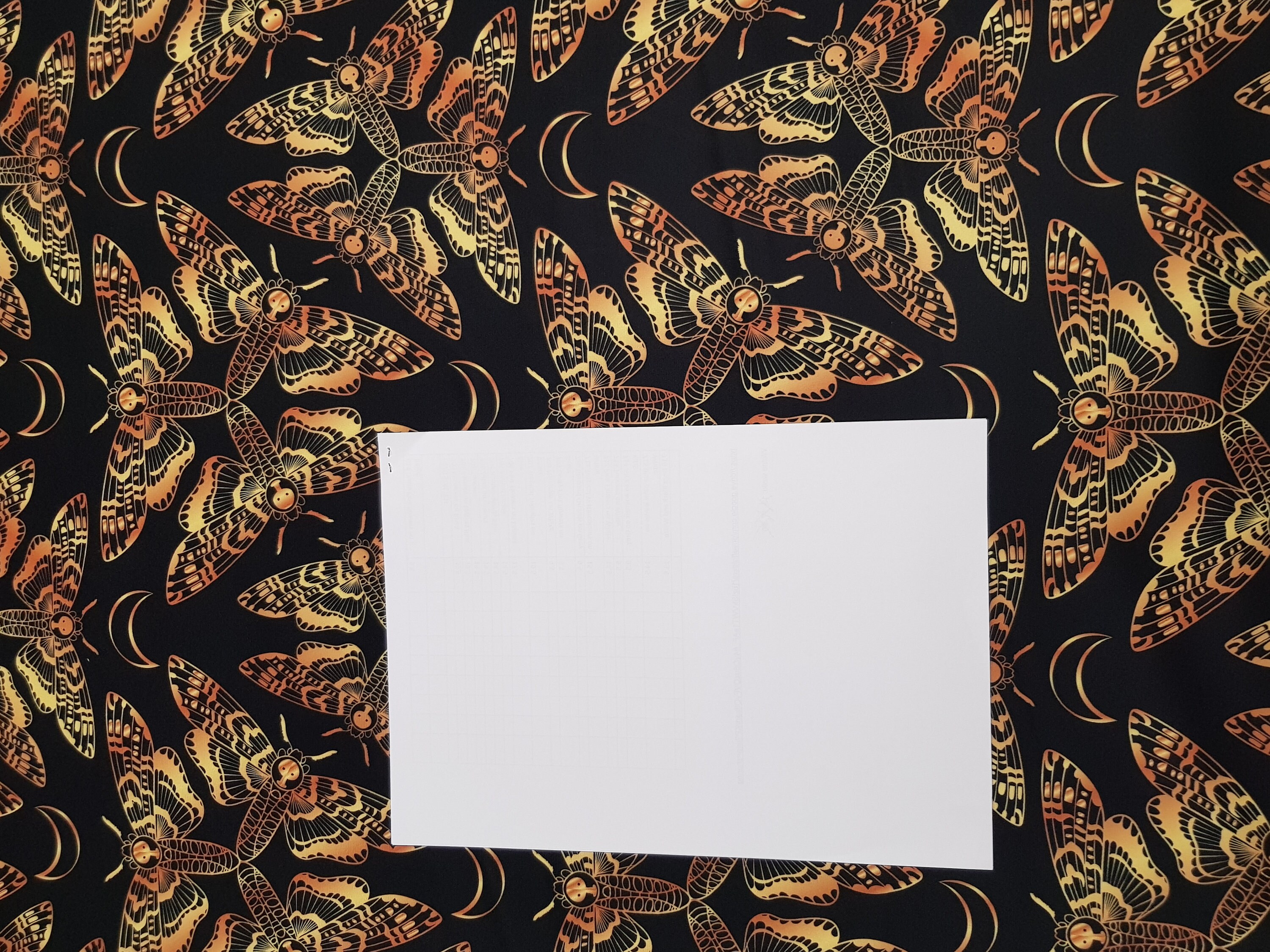 Printed Velour Velvet Upholstery Fabric 355g/m2 Gold Moth on - Etsy