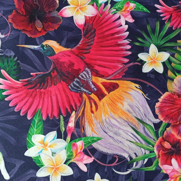 Bird of Paradise Velvet Fabric - Etsy