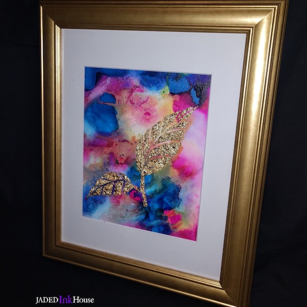 Alcohol Ink Art With Gold Leaf - Etsy