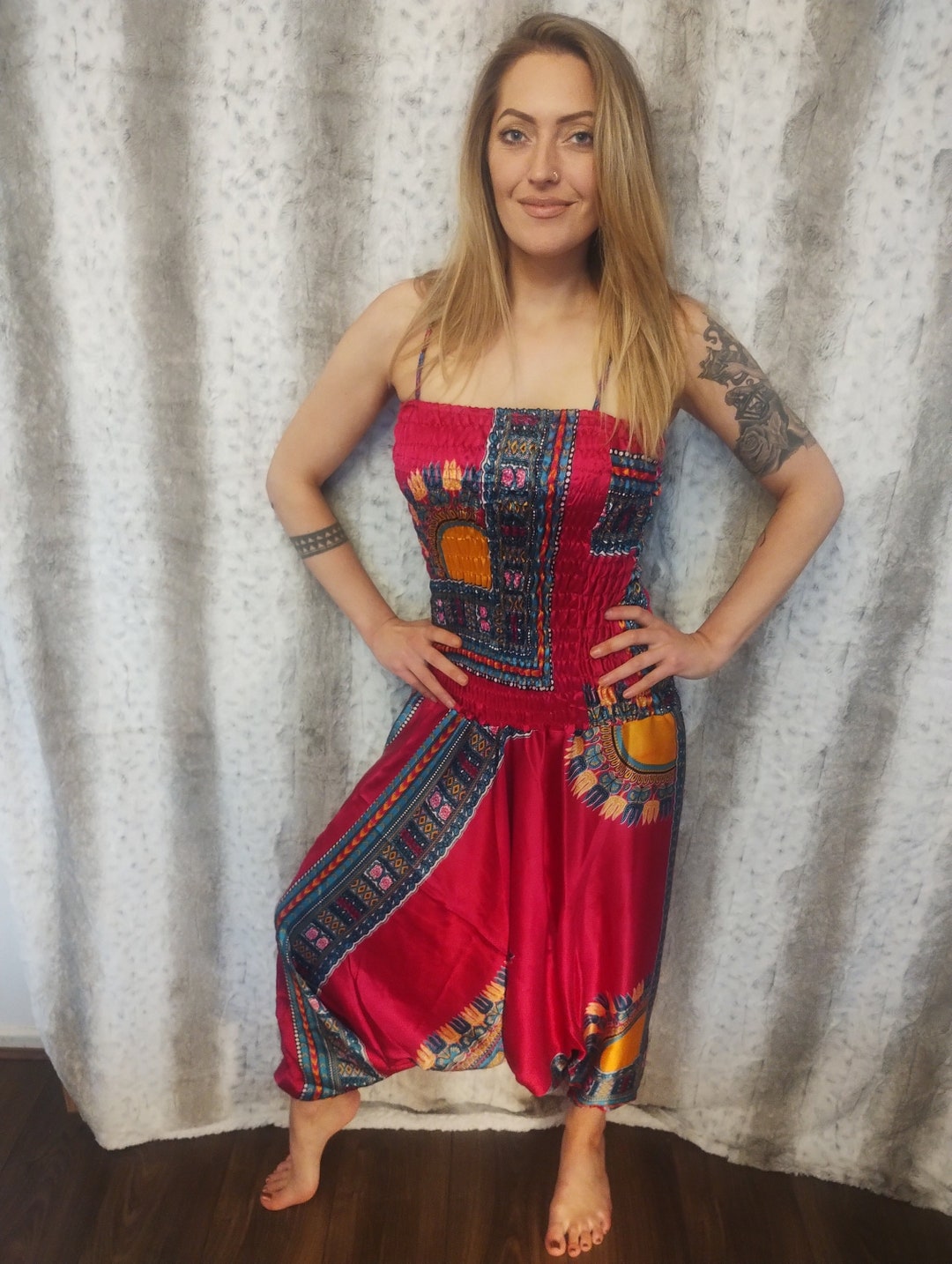 African Dashiki Aztec Print Harem Dress / Tunic / Harem Jumpsuit ...