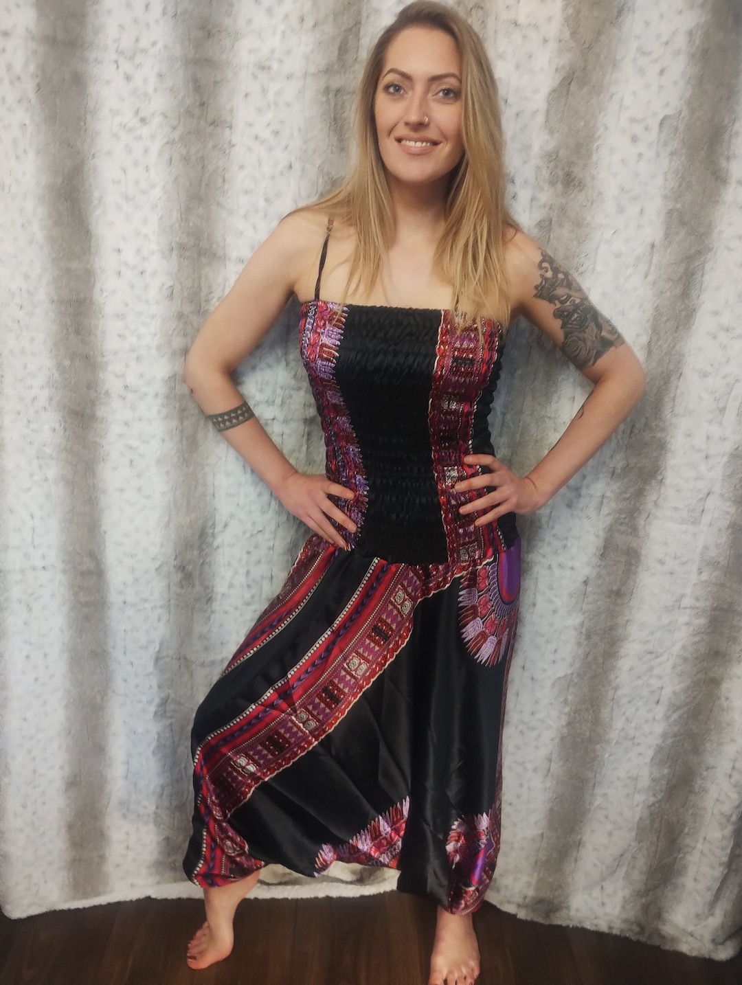 African Dashiki Aztec Print Harem Dress / Tunic / Harem Jumpsuit ...