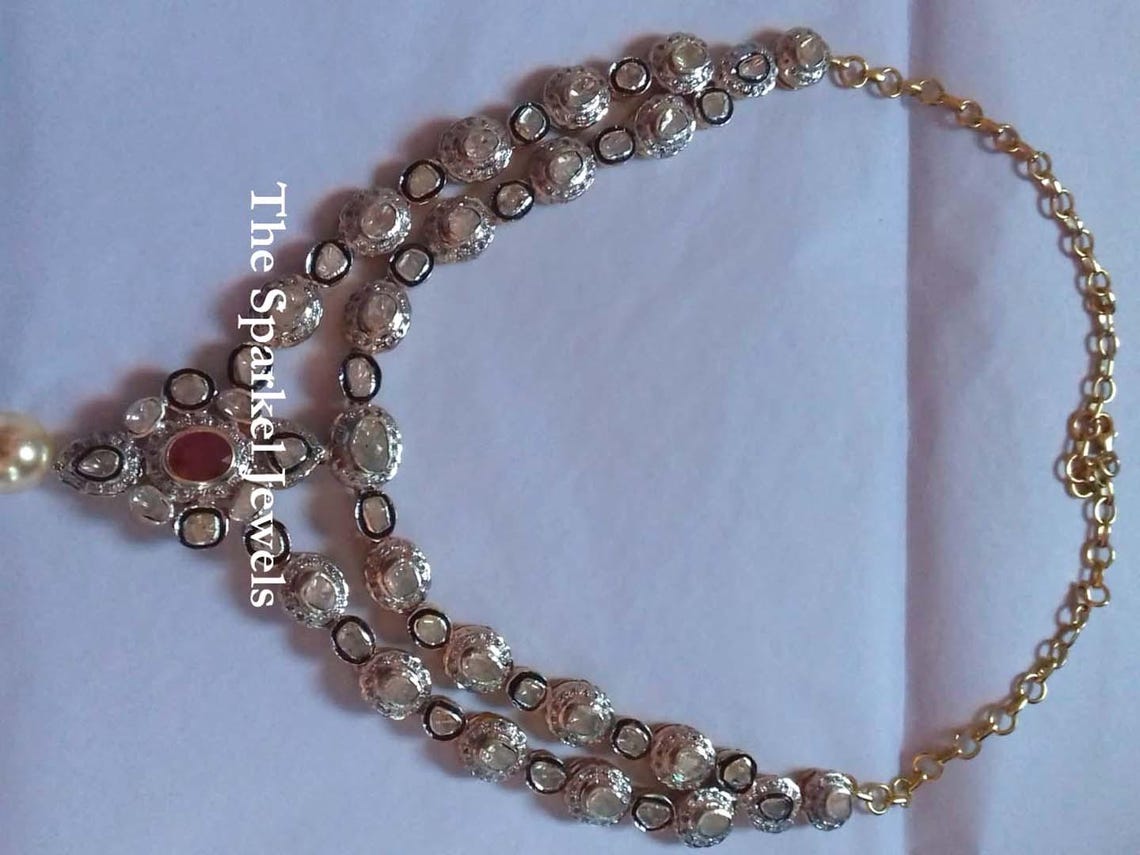 Diamond Jewelry Natural Uncut Diamond Polki & Rose Cut Diamond 925 ...