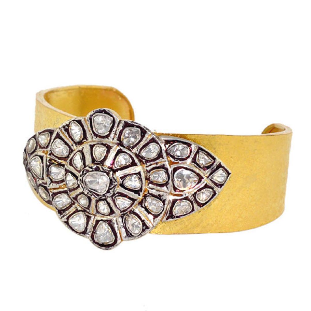 Natural Uncut Diamond Polki & 925 Sterling Silver Victorian Diamond ...