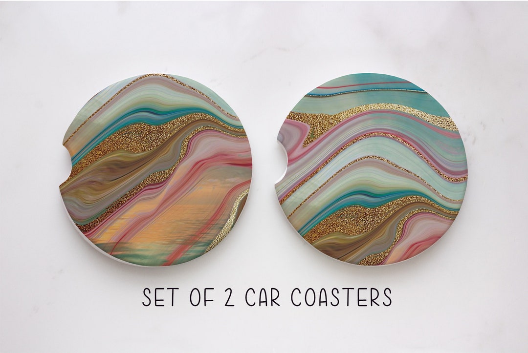 Car Coasters, Marble Look Coasters, Sandstone Car Coaster, Car ...