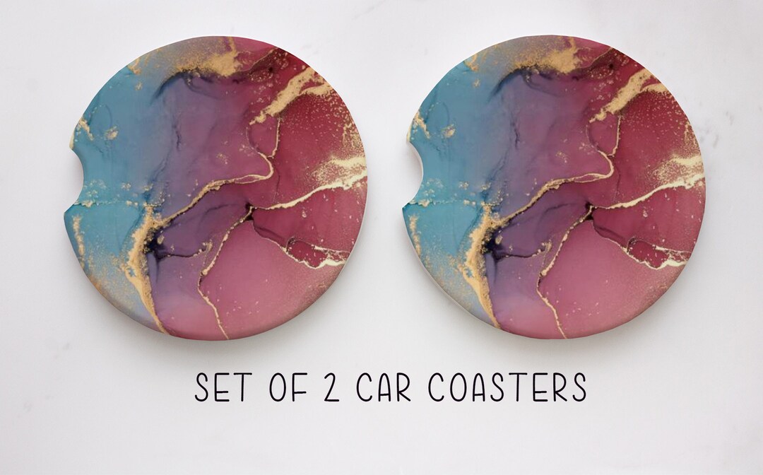 Set of 2 Car Coasters Marble Look Car Coaster Sandstone Car - Etsy