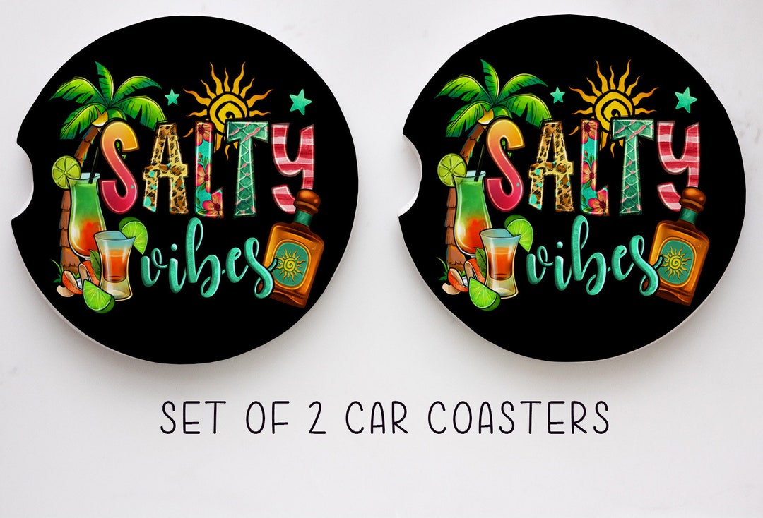Set of 2 Car Coasters, Beach Car Coasters, Sandstone Car Coaster, Car ...
