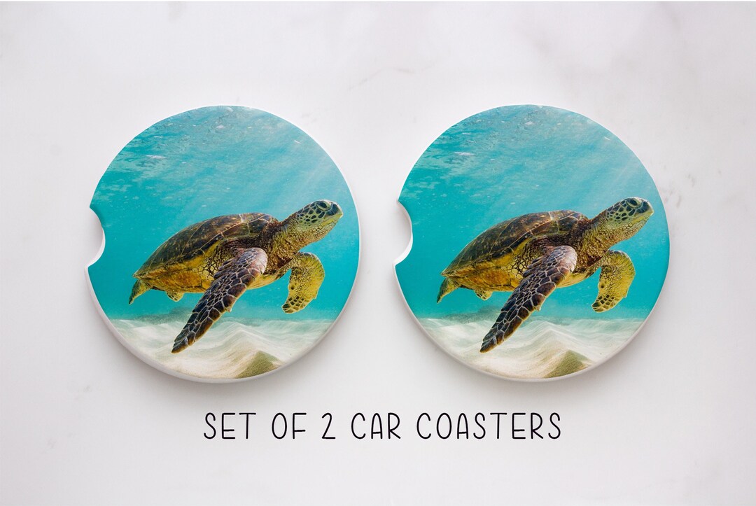 Coasters, Car Coasters, Sea Turtles Car Coasters, Sandstone Car ...