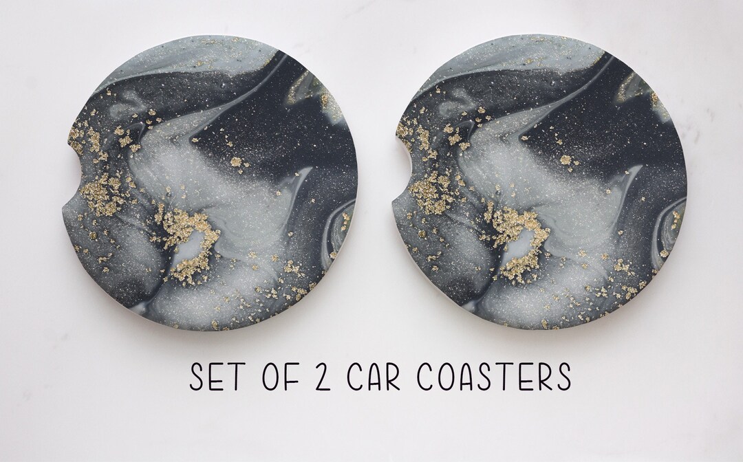 Set of 2 Car Coasters, Alcohol Ink Car Coaster, Sandstone Car Coaster ...