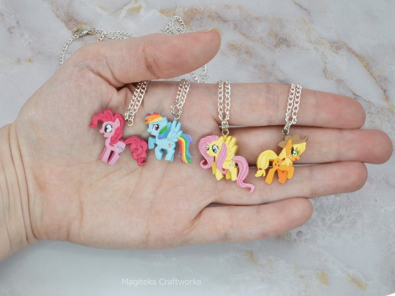 MLP My Little Pony Necklace Charm - Fluttershy Rainbow Dash Pinkie Pie ...