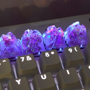 Holo Purple Crystal Peak 1 Artisan Keycap | Final Fantasy Crystals ...