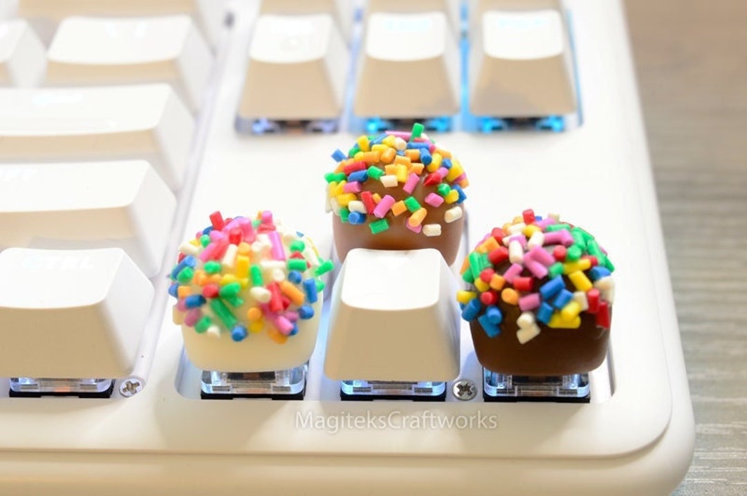 Chocolate Sprinkle Bonbon Artisan Keycap: One Kawaii Resin Mechanical ...